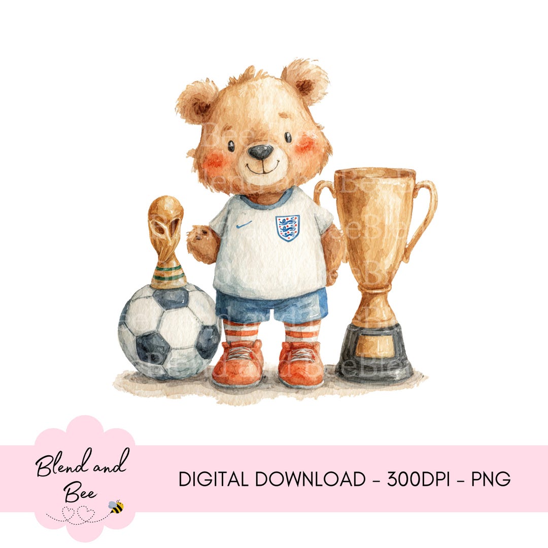 My First World Cup 2026 Teddy Bear With Trophy (PNG Digital Download ...