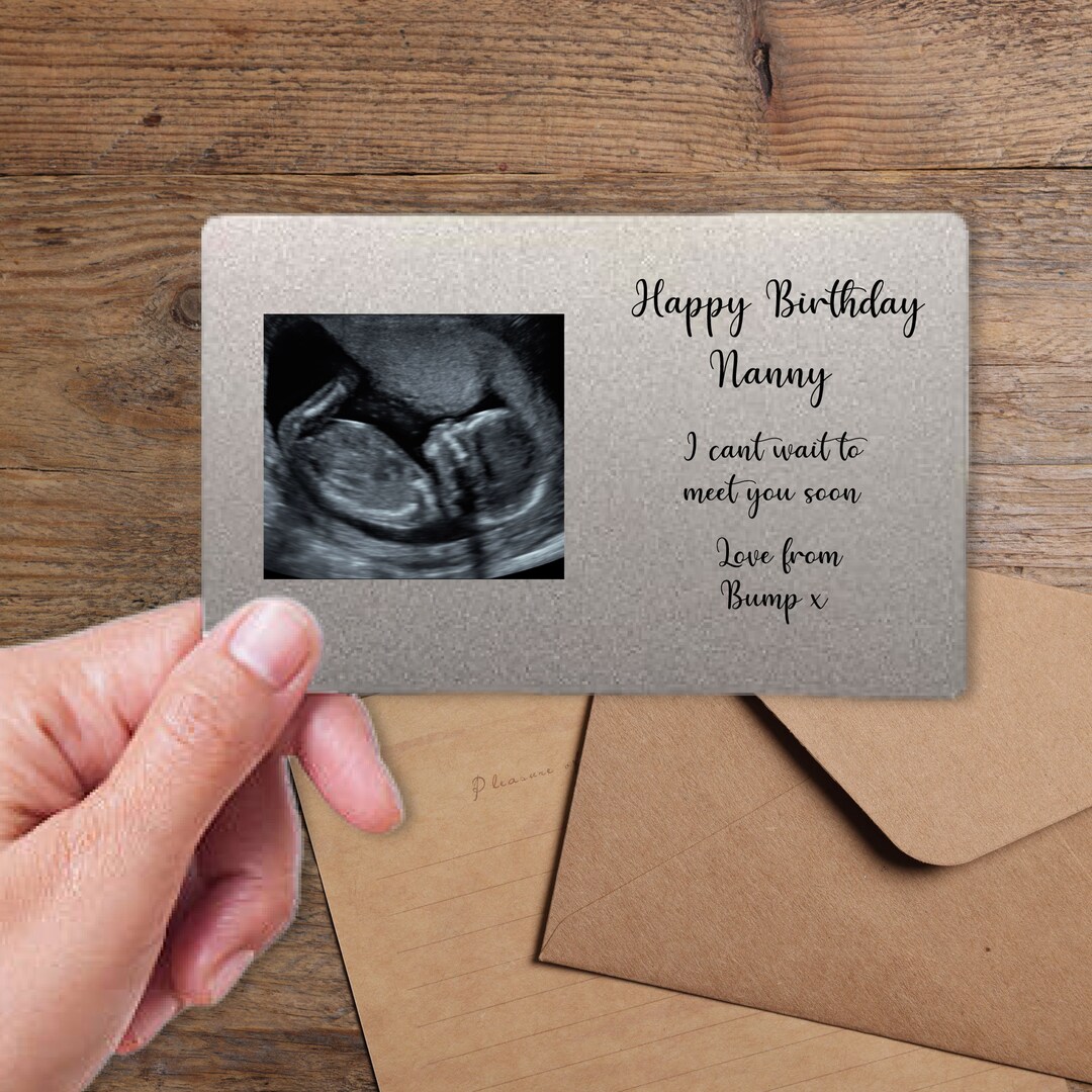 Personalised Baby Scan Wallet Card for Nanny to Be happy Birthday Gift ...
