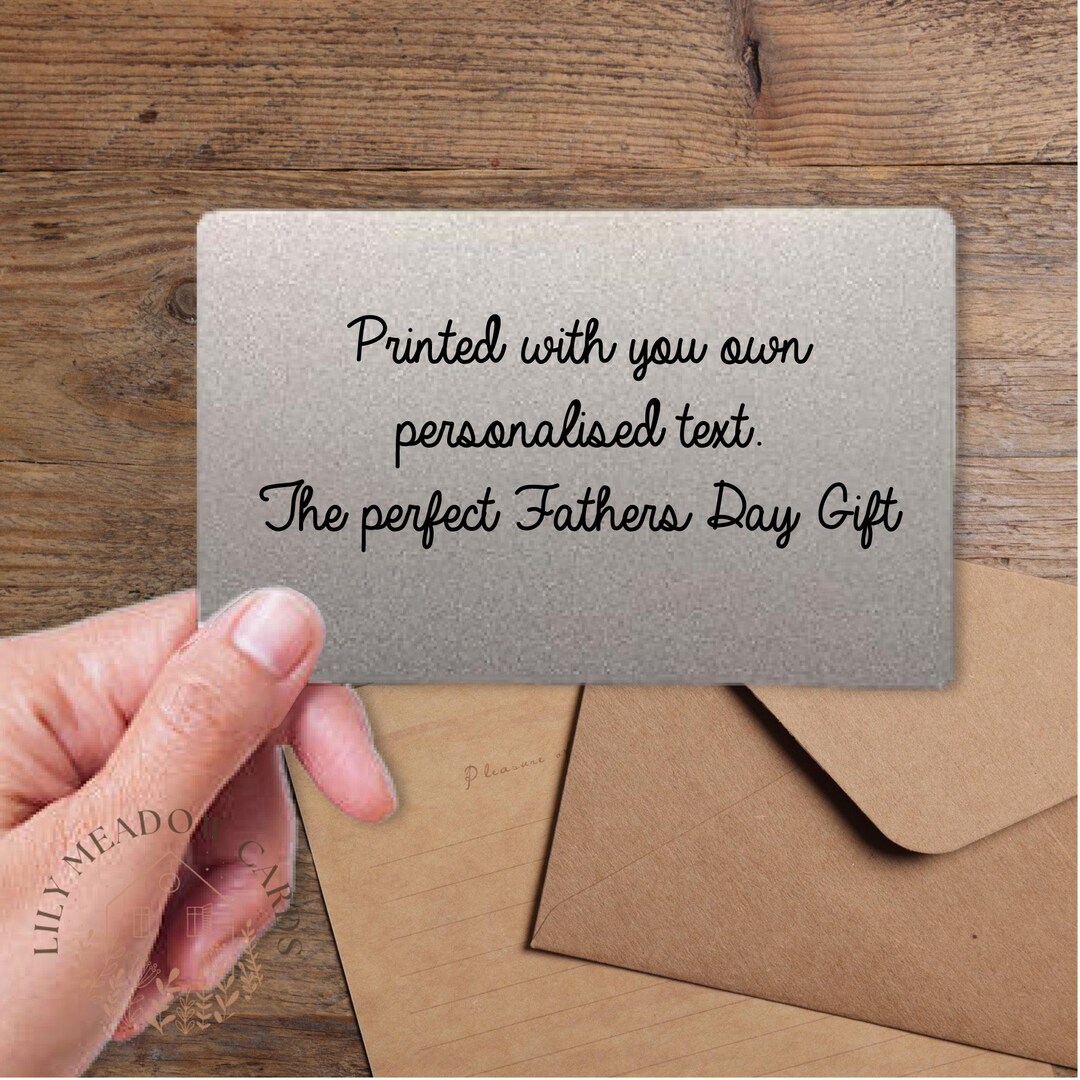 Personalised Fathers Day Wallet Card With Your Own Message Printed in ...