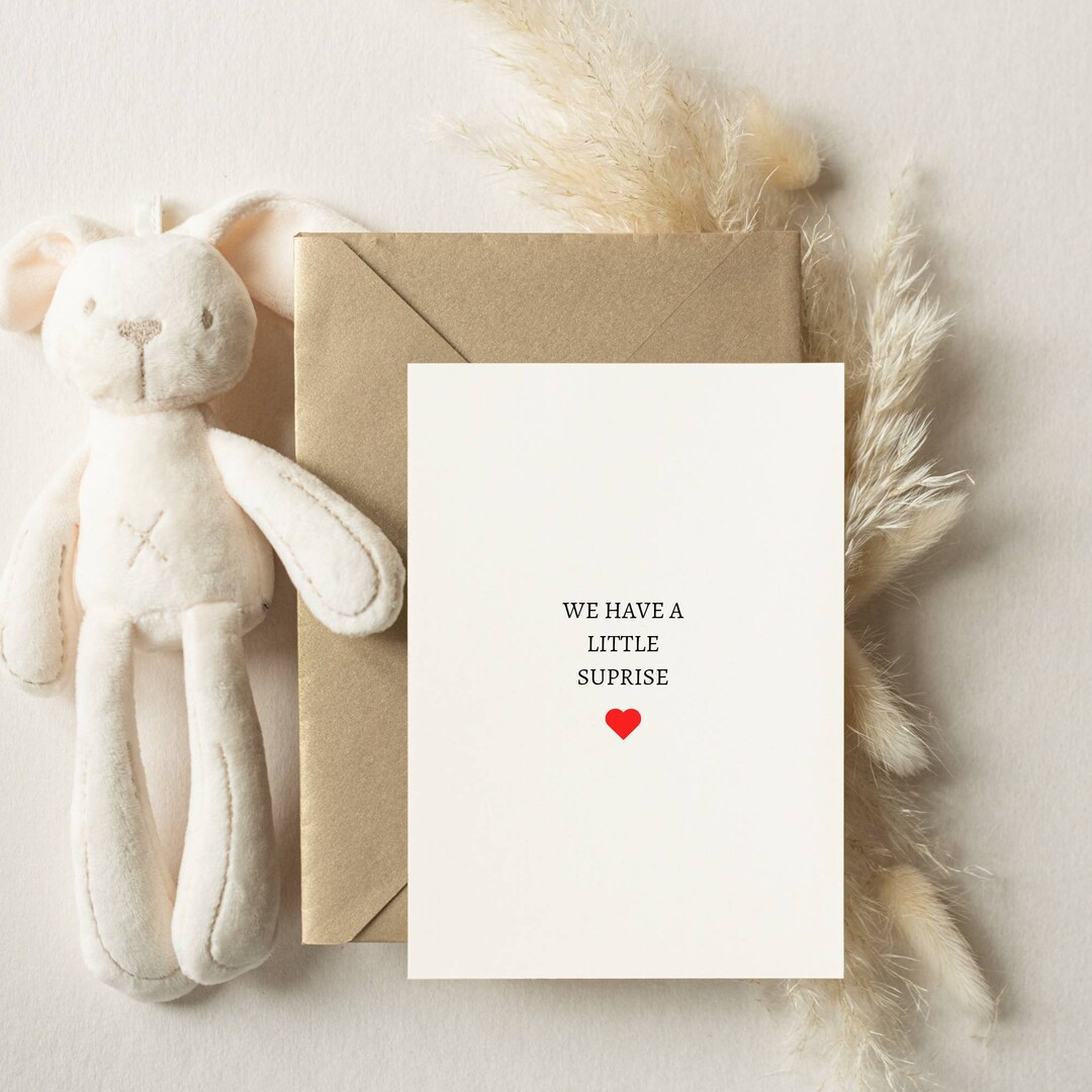 Pregnancy Announcement Card Suprise Baby Reveal for Family and Friends ...