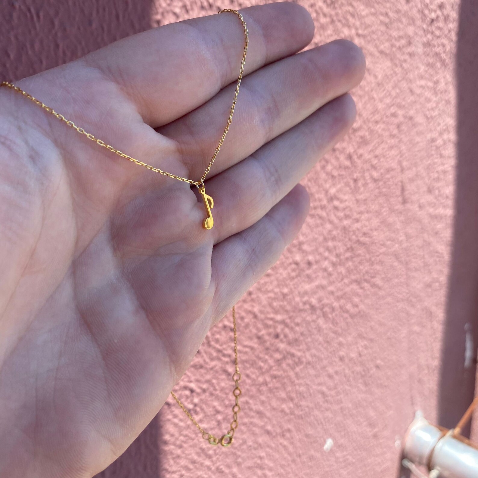 14k Solid Gold Music Note Necklace Music Necklace Music - Etsy