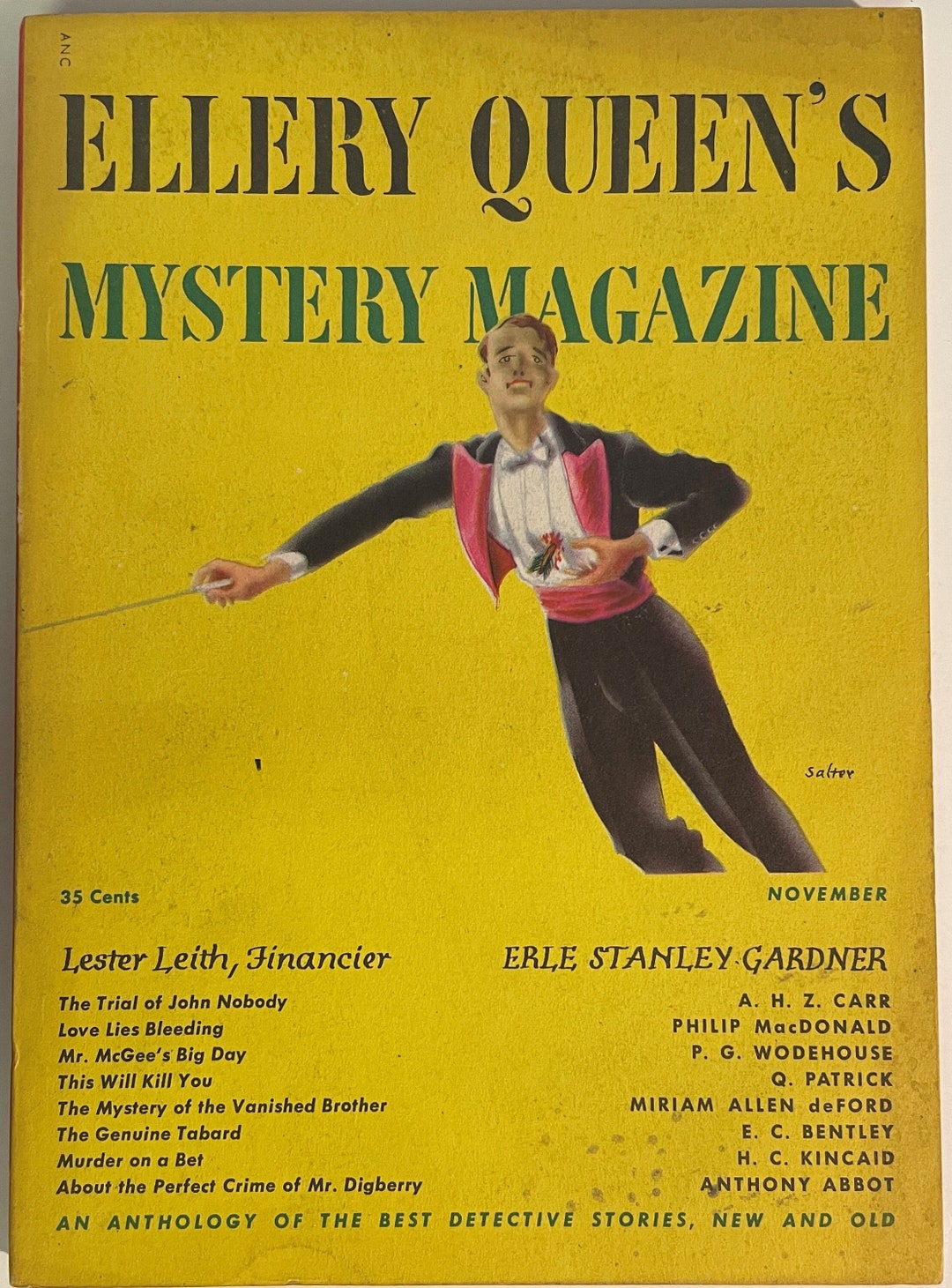 Ellery Queens Mystery Magazine November 1950 Erle Stanley - Etsy
