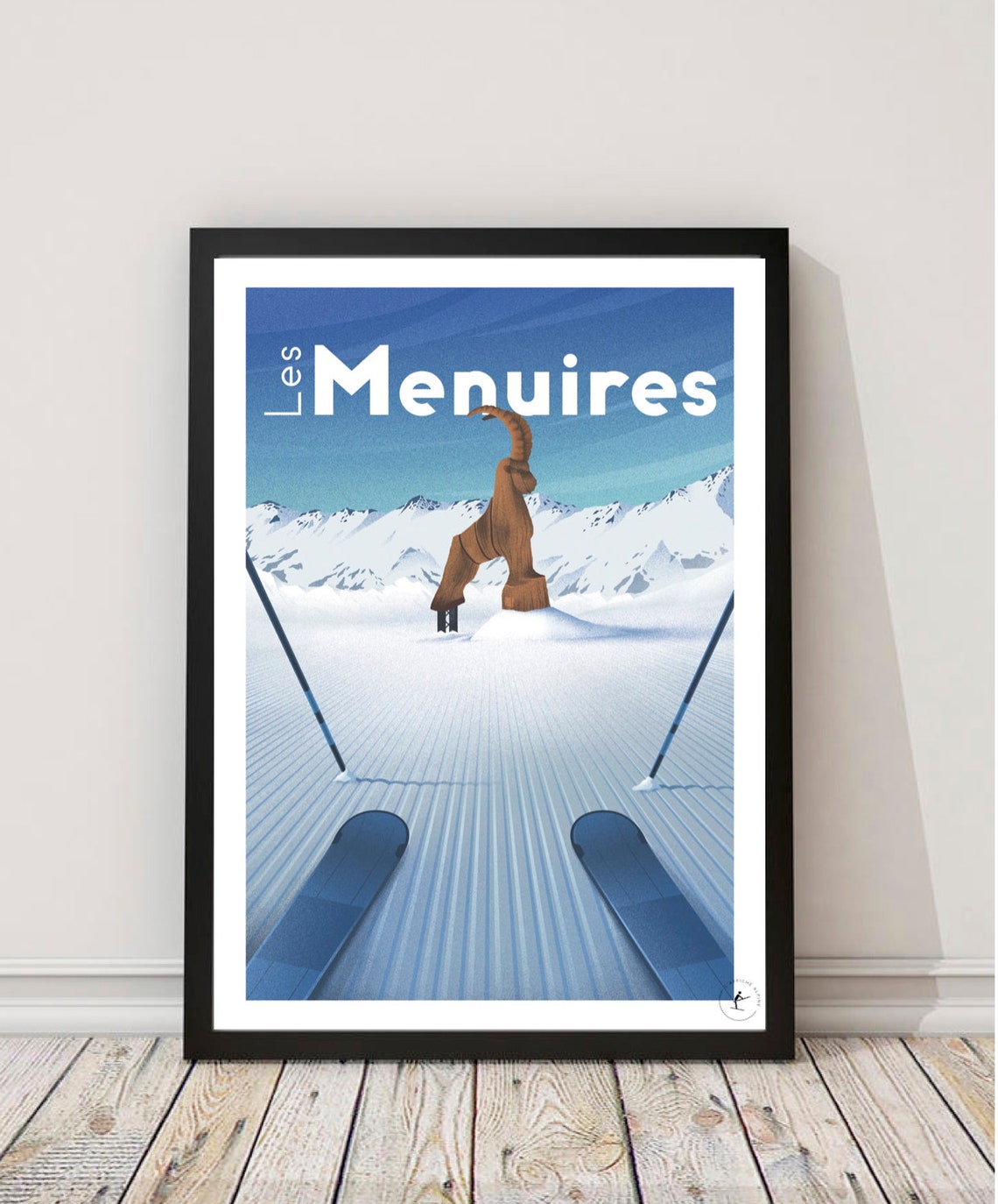 Affiche Les Menuires Les 3 Vallées // Illustration Vintage - Etsy France