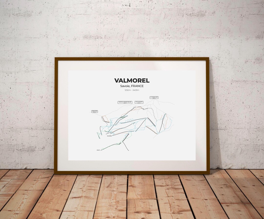 Poster of the Slope Map - Valmorel / Savoie - Etsy UK