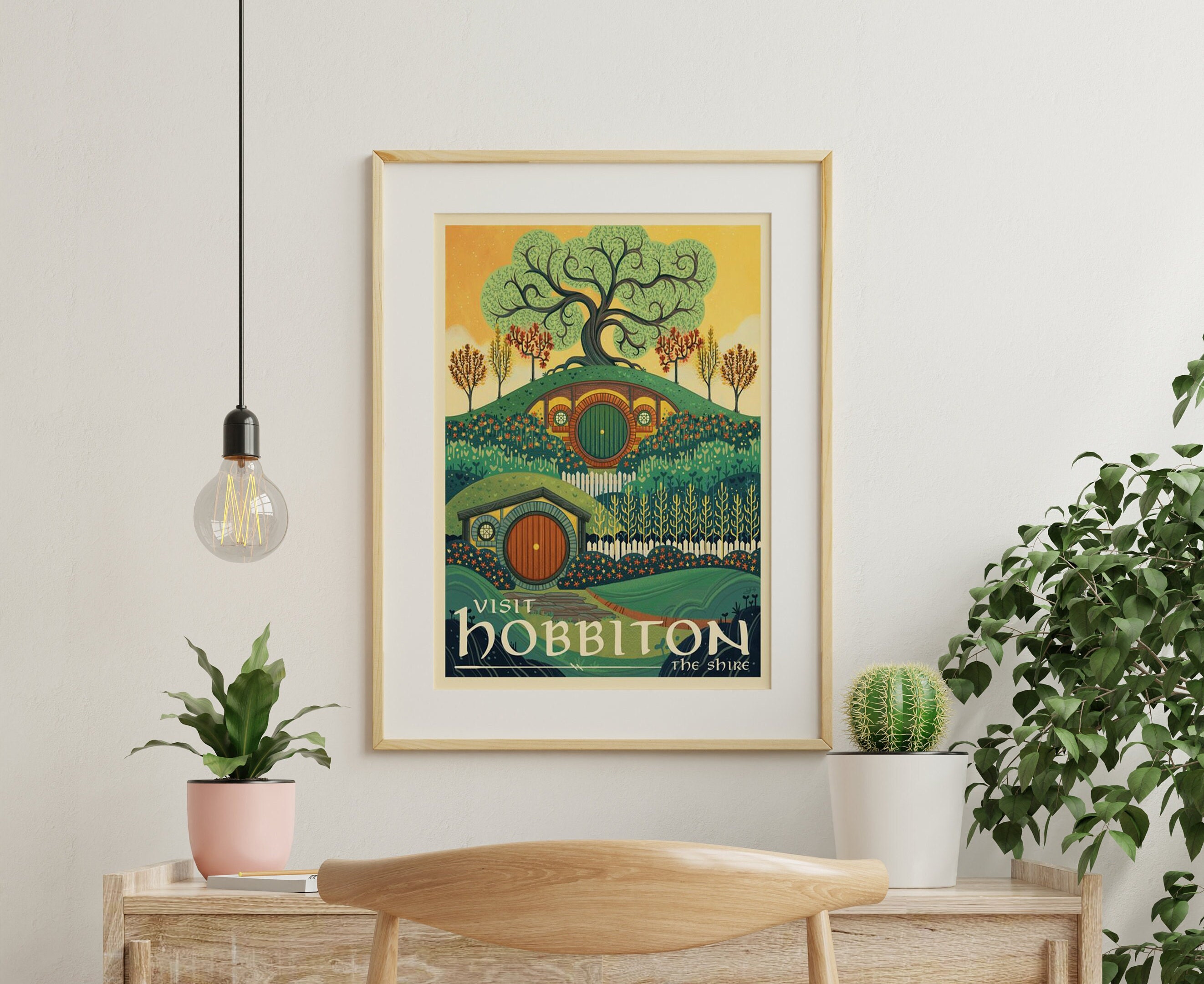 Hobbiton Poster - The Shire Poster - Lord Of The Rings Hobbiton Art ...