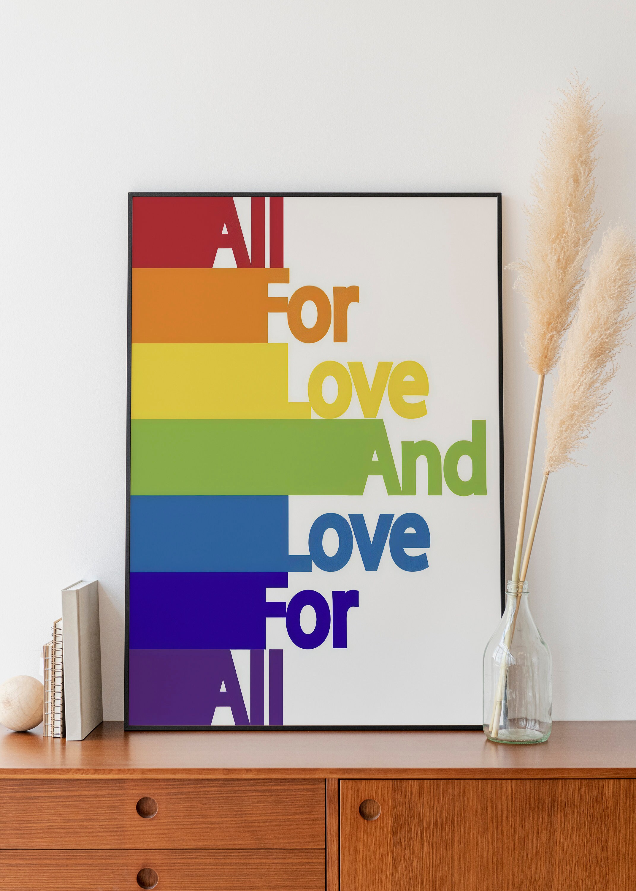 All For Love And Love For All Poster - Minimal Pride Poster - Pride ...