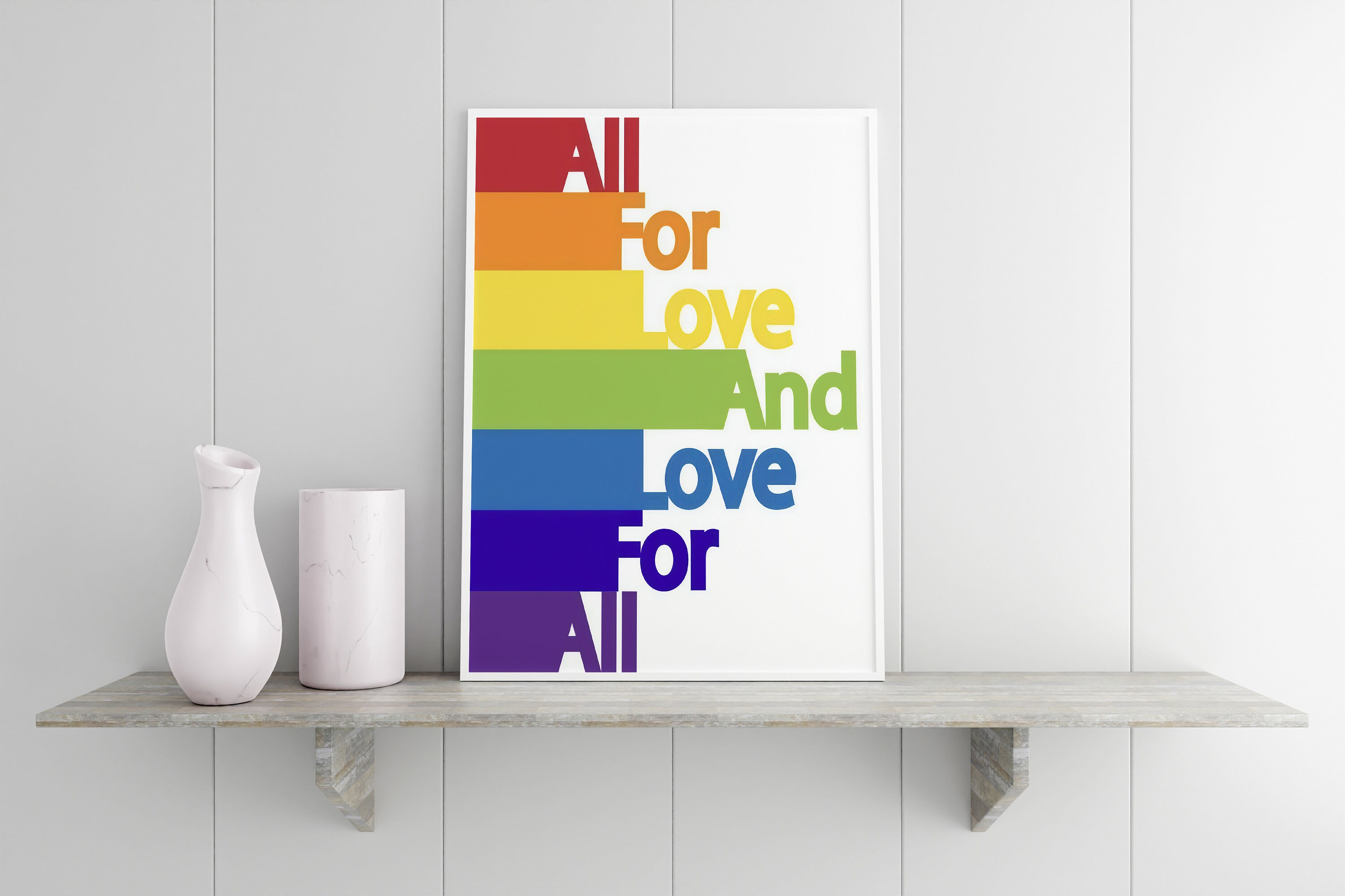 All For Love And Love For All Poster - Minimal Pride Poster - Pride ...