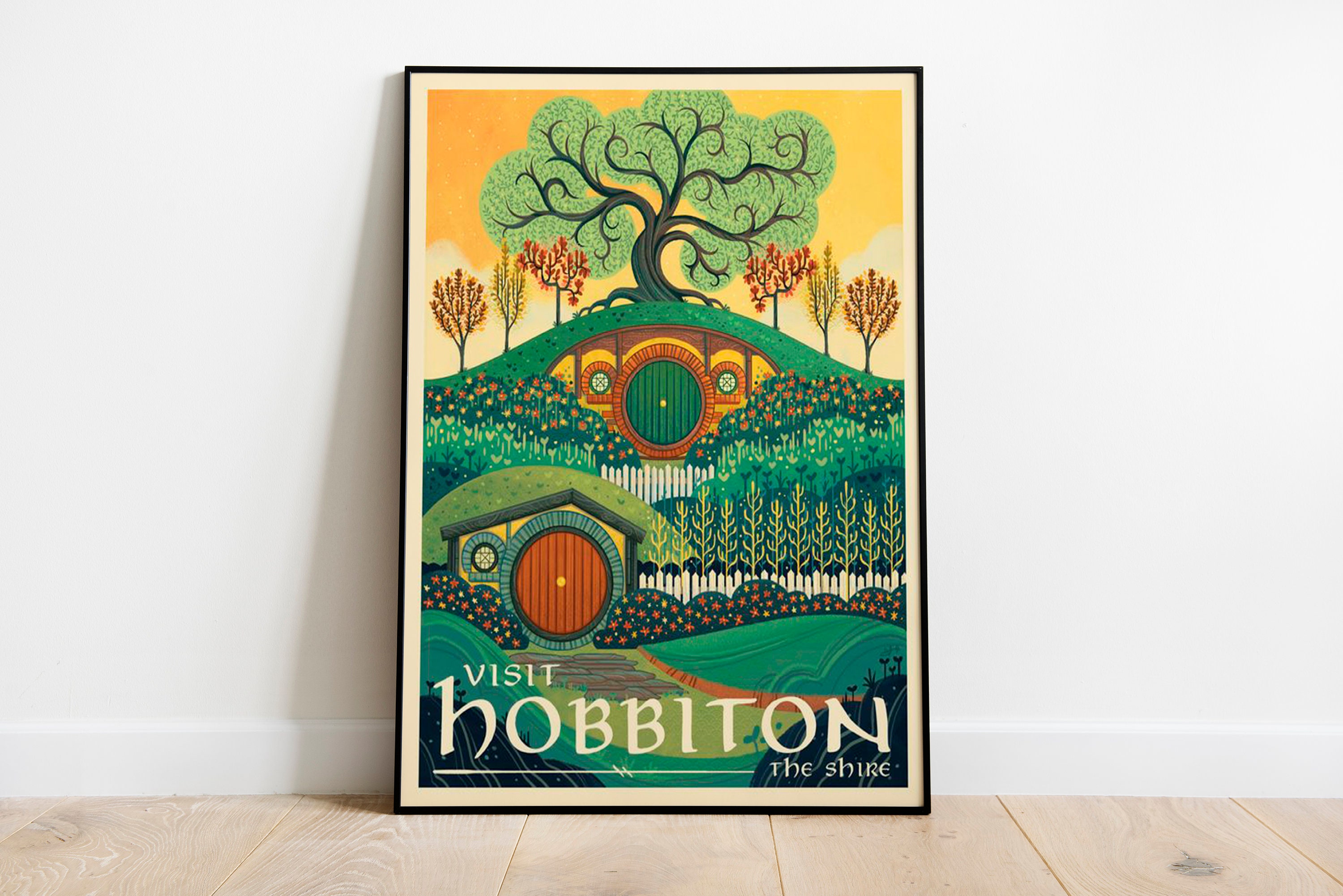 Hobbiton Poster - The Shire Poster - Lord Of The Rings Hobbiton Art ...