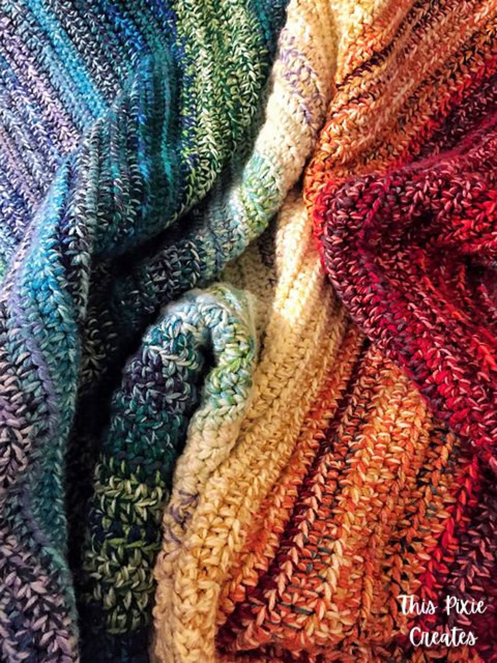 CROCHET BLANKET PATTERN - Easy Weighted Rainbow Blanket | Colorful ...
