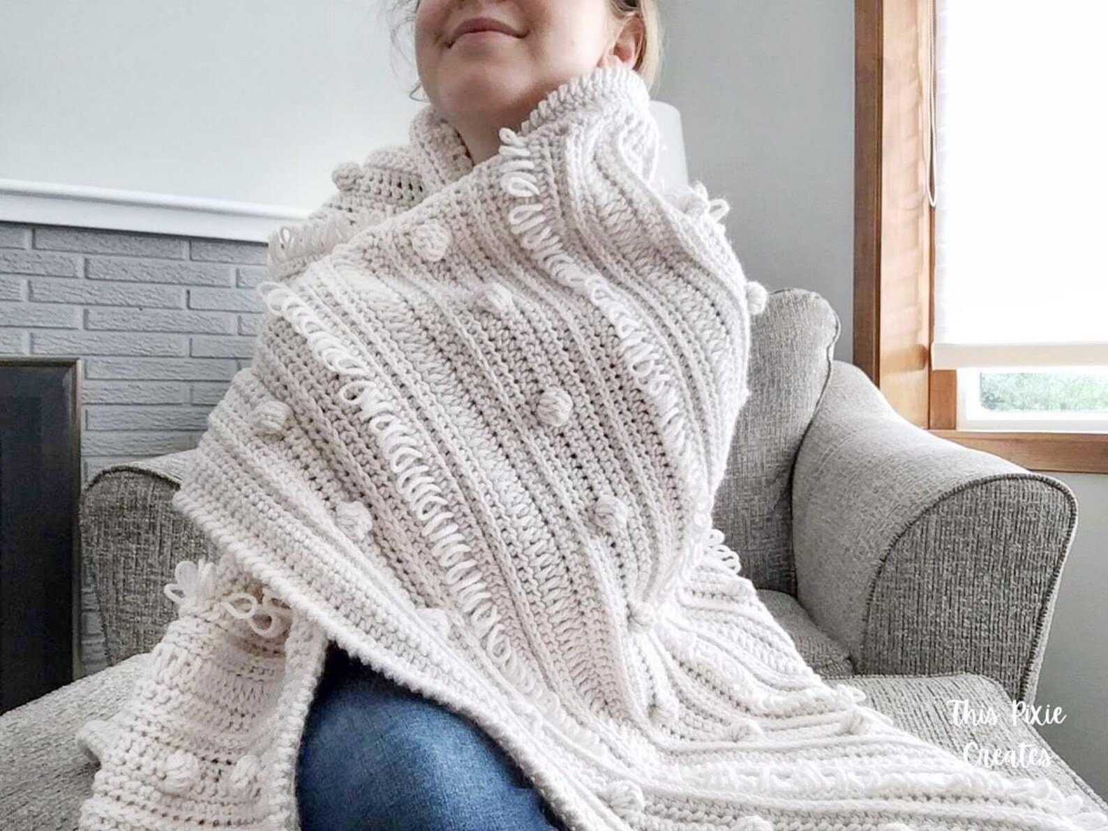 CROCHET BLANKET PATTERN Loops and Bobbles Blanket Pattern - Etsy