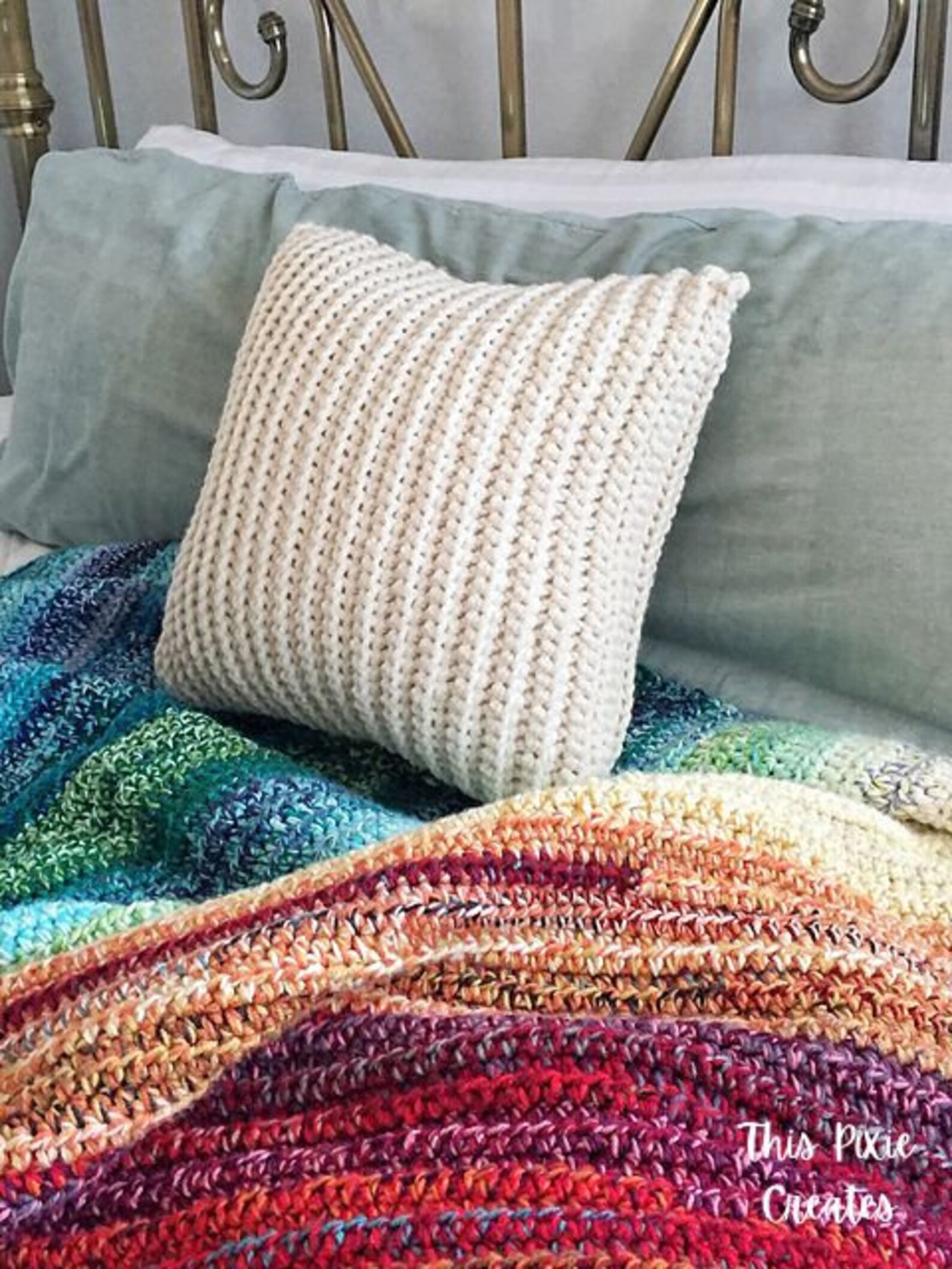 CROCHET BLANKET PATTERN - Easy Weighted Rainbow Blanket | Colorful ...