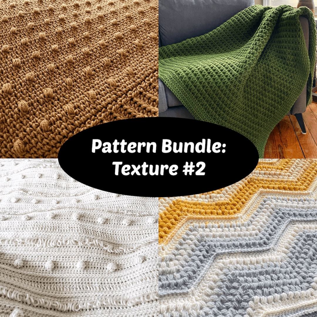 CROCHET PATTERN BUNDLE Texture #2- 4 Crochet Blanket Pattern Pdfs ...