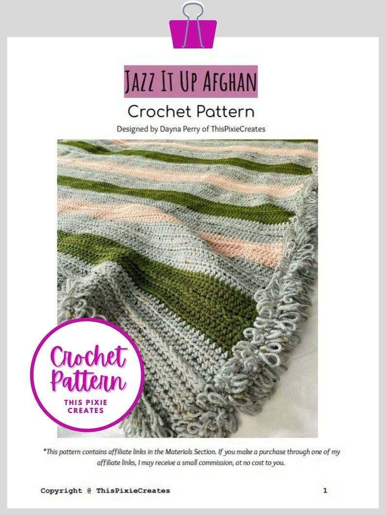 CROCHET BLANKET PATTERN - Jazz It up Afghan | Pdf | 7 Blanket Sizes ...