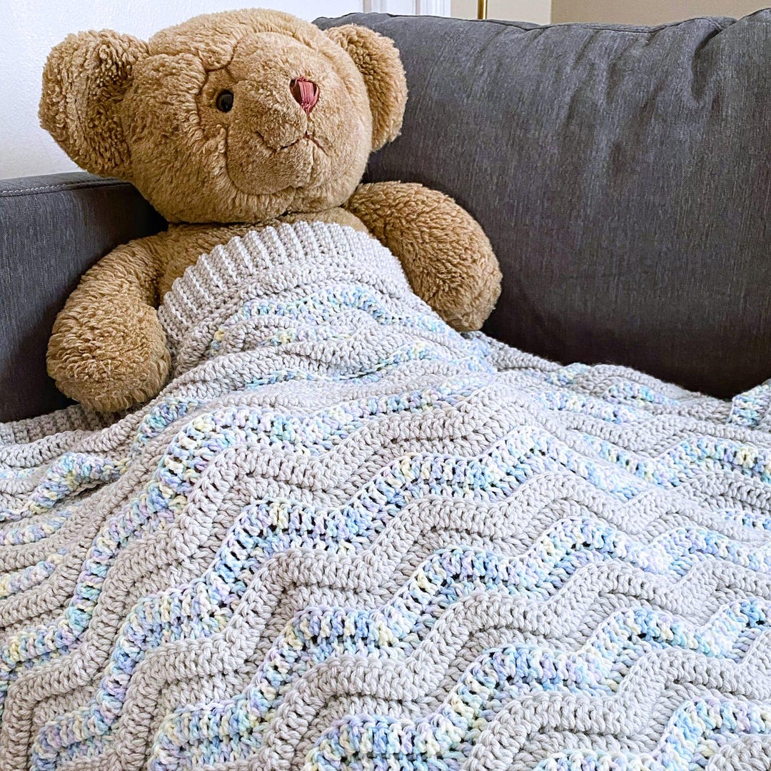 CROCHET BLANKET PATTERN - Making Waves Blanket | Crochet Striped Wavy ...