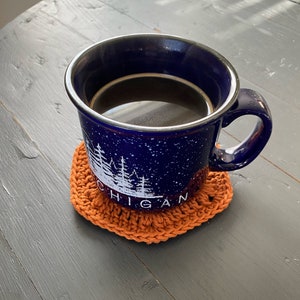 CROCHET COASTER PATTERN - Flower Power Coaster | Hexagon Puff Stitch ...