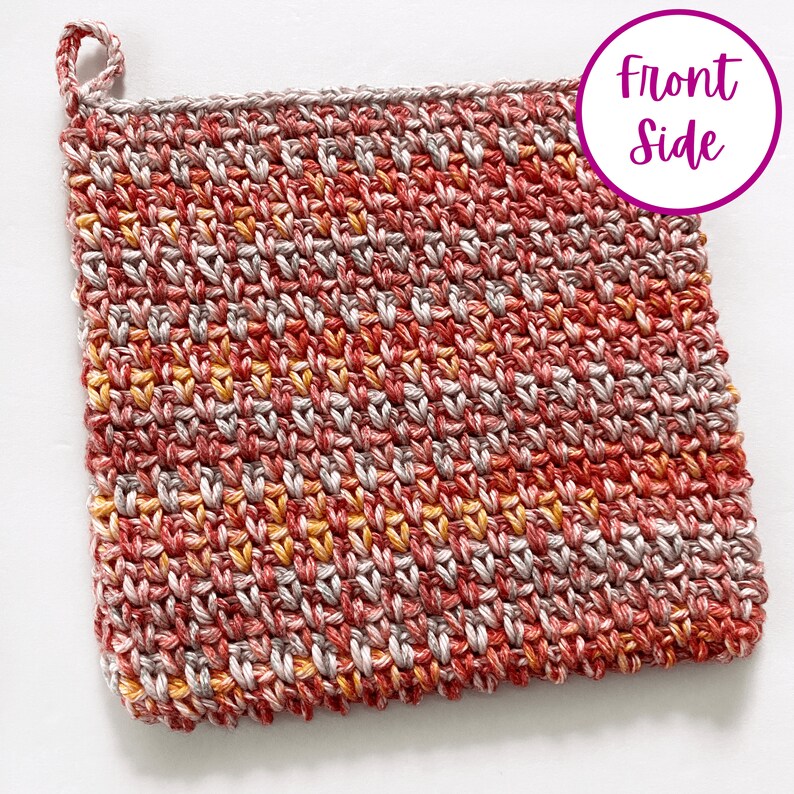 CROCHET POTHOLDER PATTERN - Summer Sunsets Moss Stitch Potholder | Pdf ...