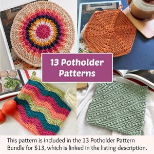CROCHET POTHOLDER PATTERN - Making Waves Potholder Pdf | Wavy Ripple ...