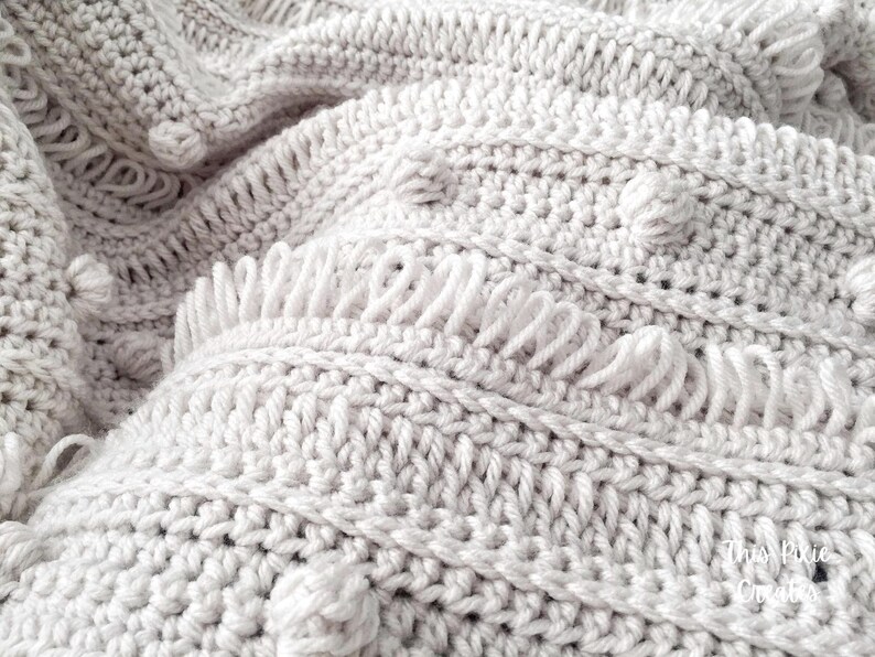 CROCHET BLANKET PATTERN Loops and Bobbles Blanket Pattern - Etsy