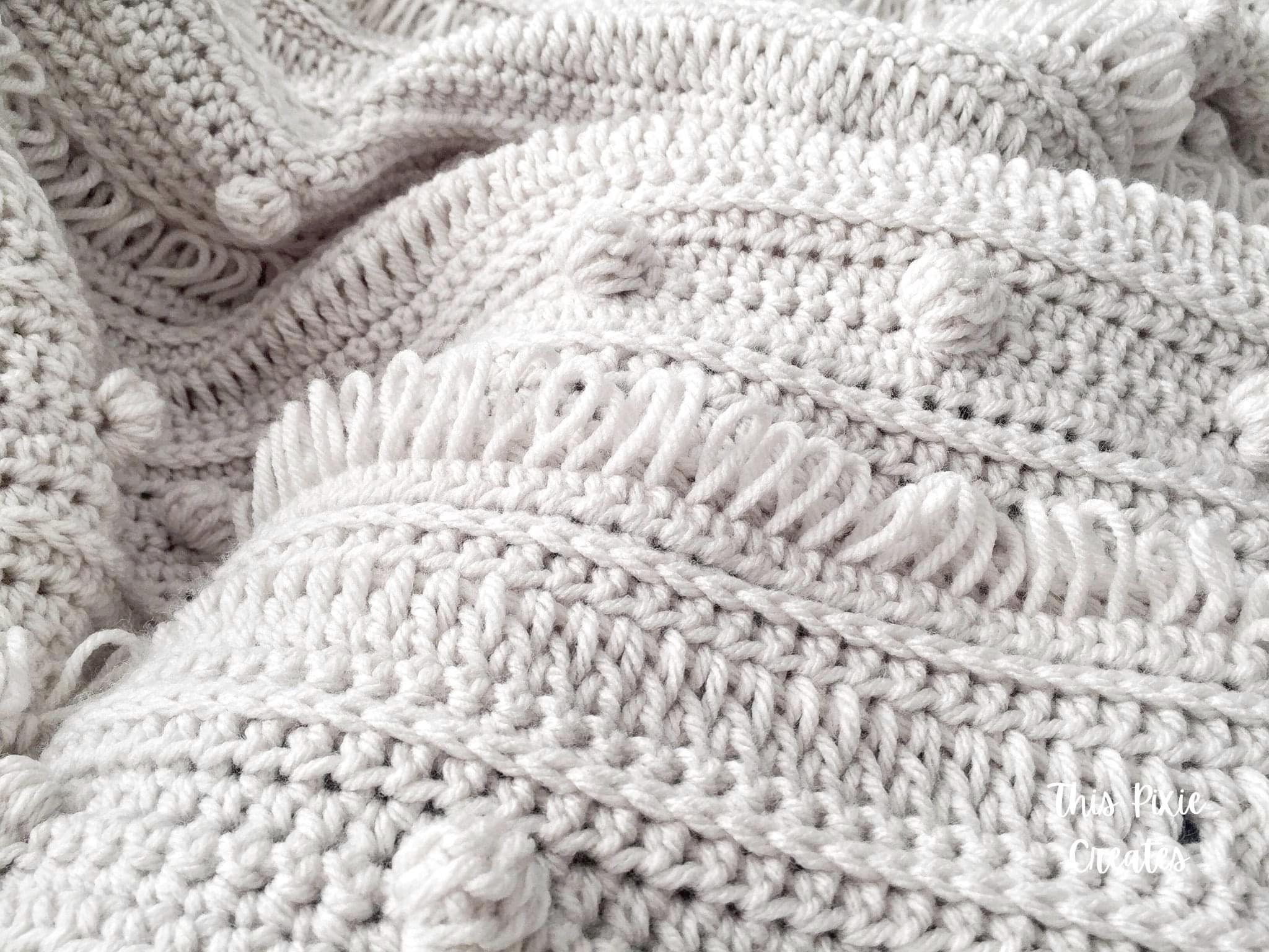 CROCHET BLANKET PATTERN Loops and Bobbles Blanket Pattern - Etsy