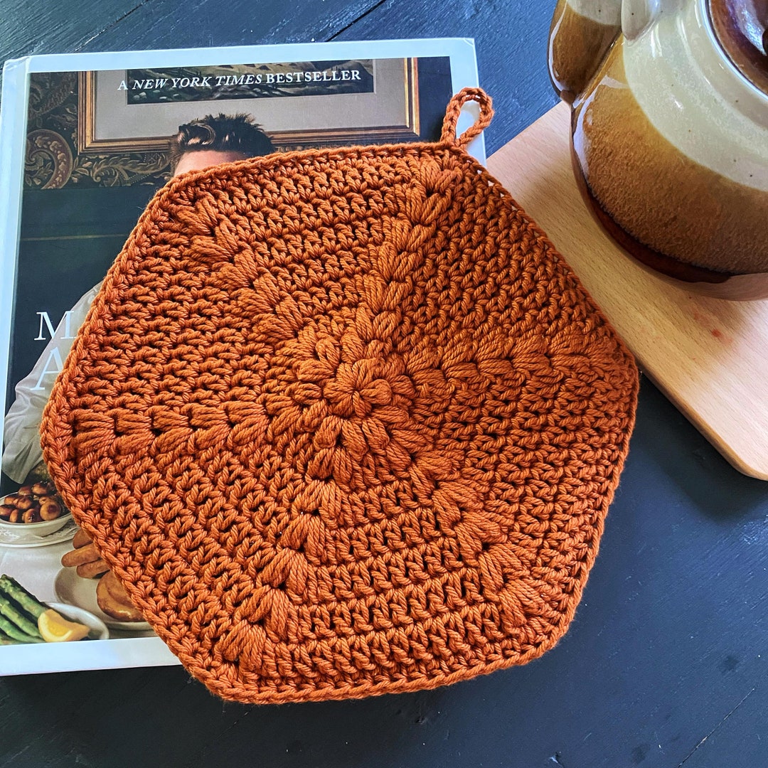 CROCHET POTHOLDER PATTERN - Flower Power Hexagon Potholder Pattern Pdf ...