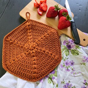 CROCHET POTHOLDER PATTERN - Flower Power Hexagon Potholder Pattern Pdf ...