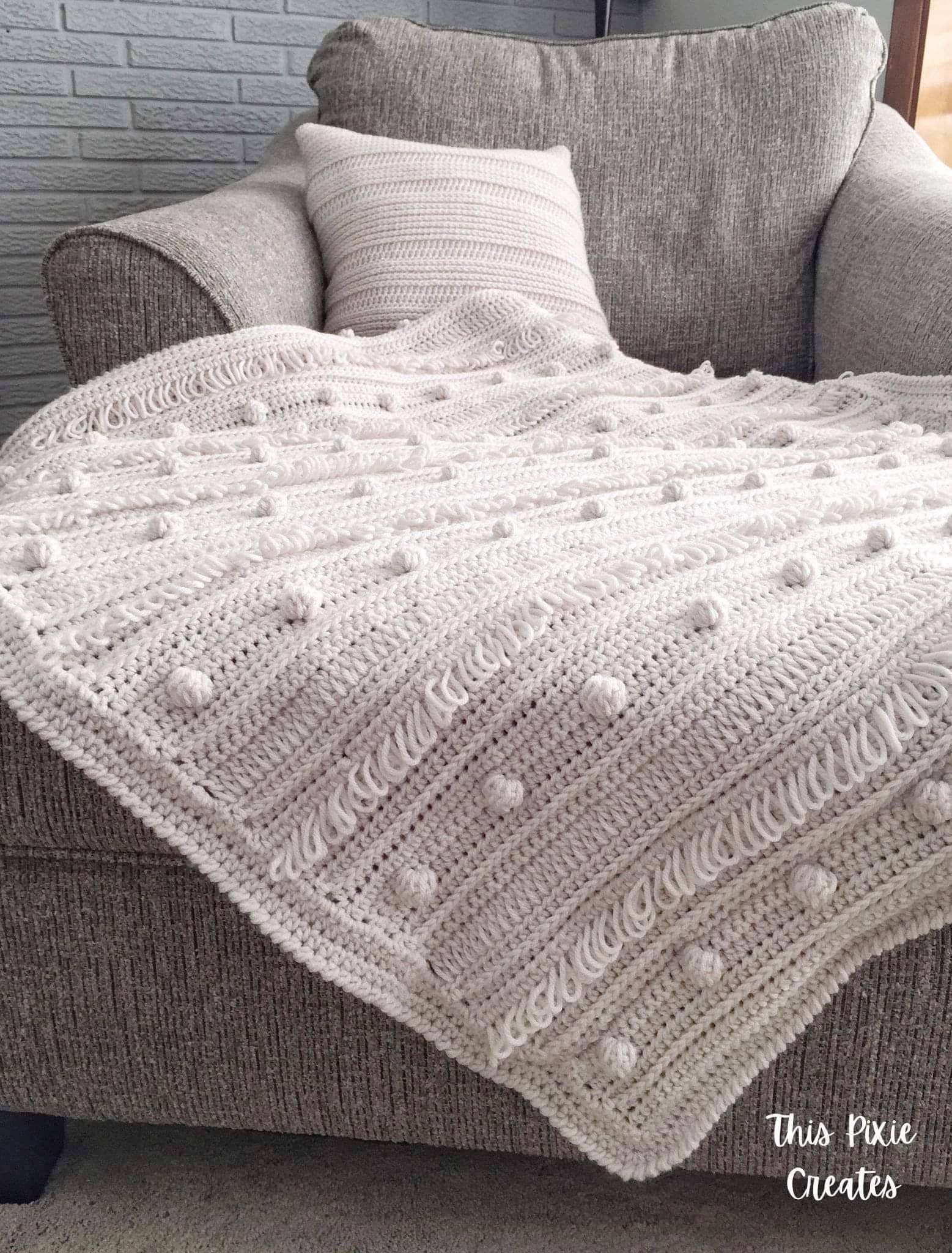 CROCHET BLANKET PATTERN Loops and Bobbles Blanket Pattern - Etsy