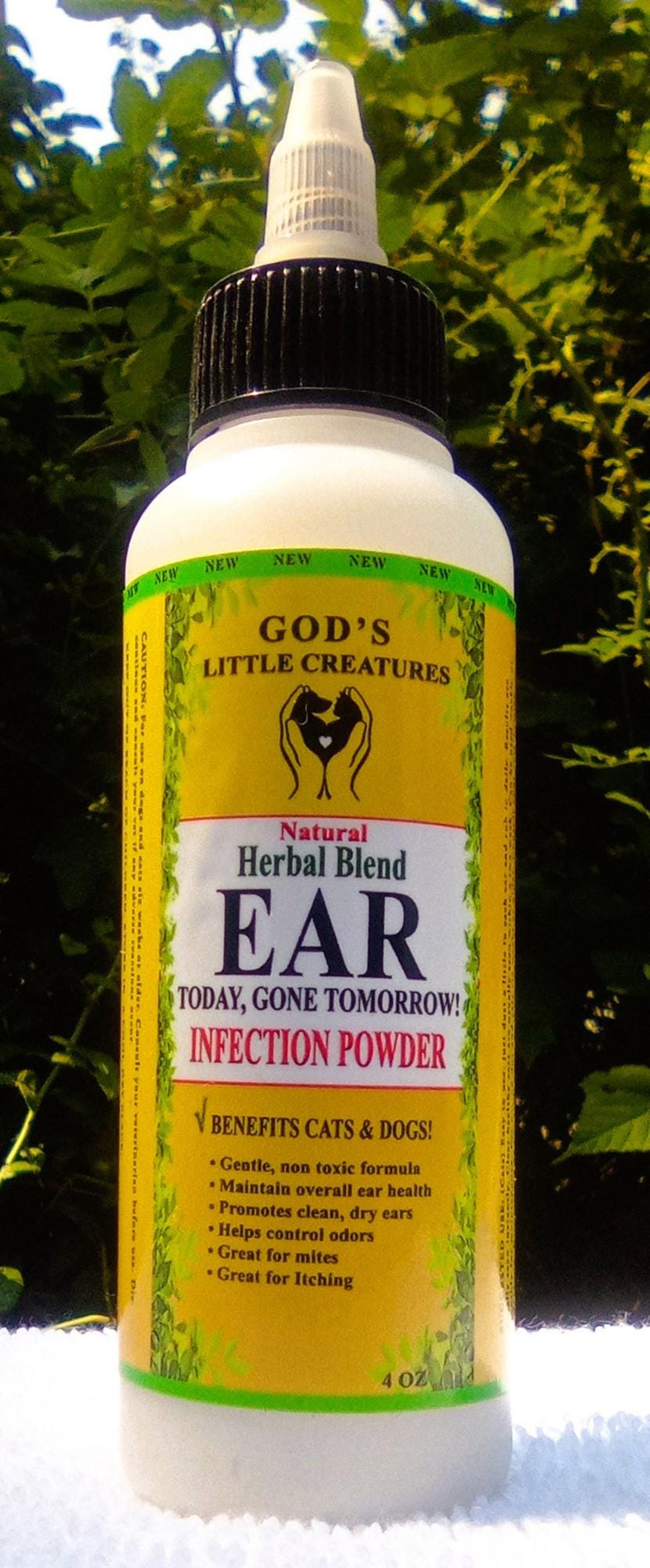 EAR Today Gone Tomorrow 4oz Herbal Ear Powder, 100% Natural, Organic ...