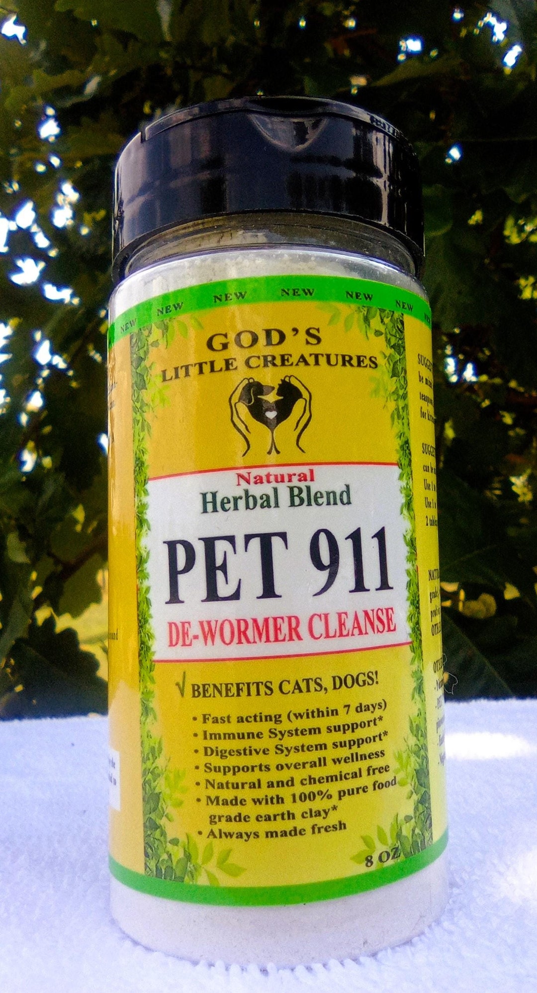 Natural De-wormer 8oz Herbal Powder, 100% Natural, Organic Herbs, Oils ...
