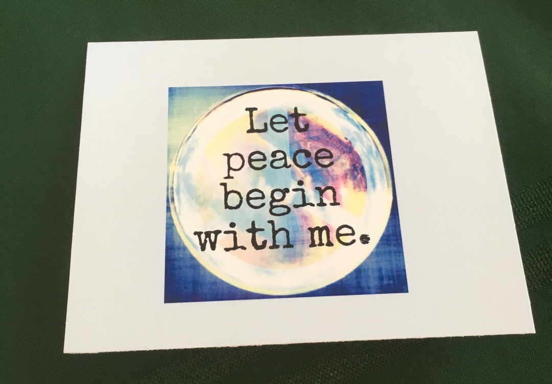 Peace Card - Let Peace Begin With Me - Etsy