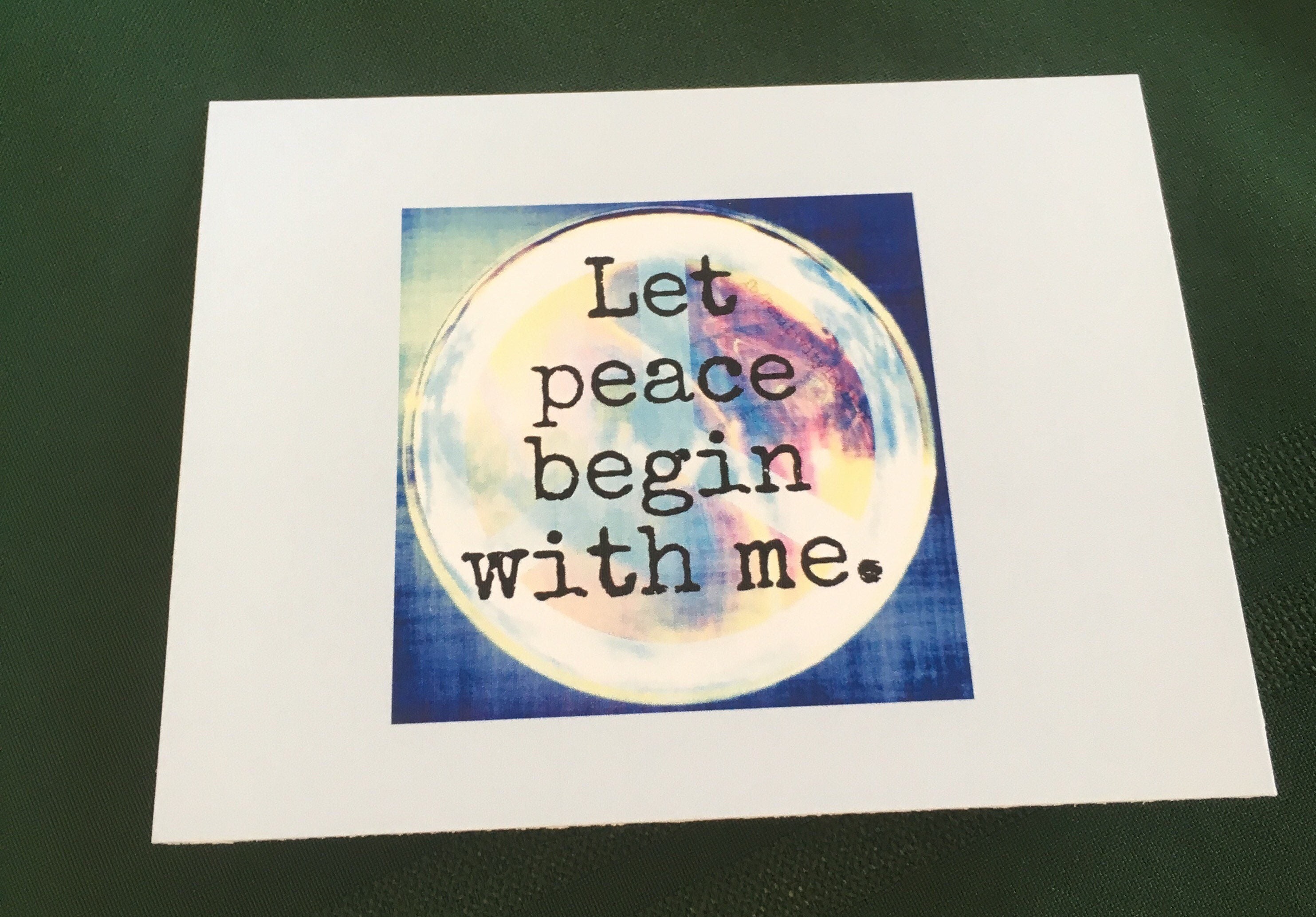 Peace Card Let Peace Begin With Me - Etsy
