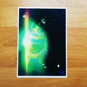 Cosmic UFO Alien Cats A4/A5 Art Print - Etsy