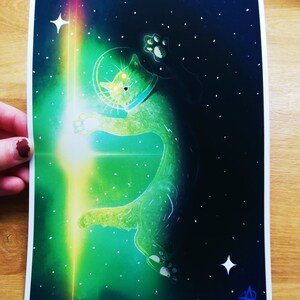 Cosmic UFO Alien Cats A4/A5 Art Print - Etsy