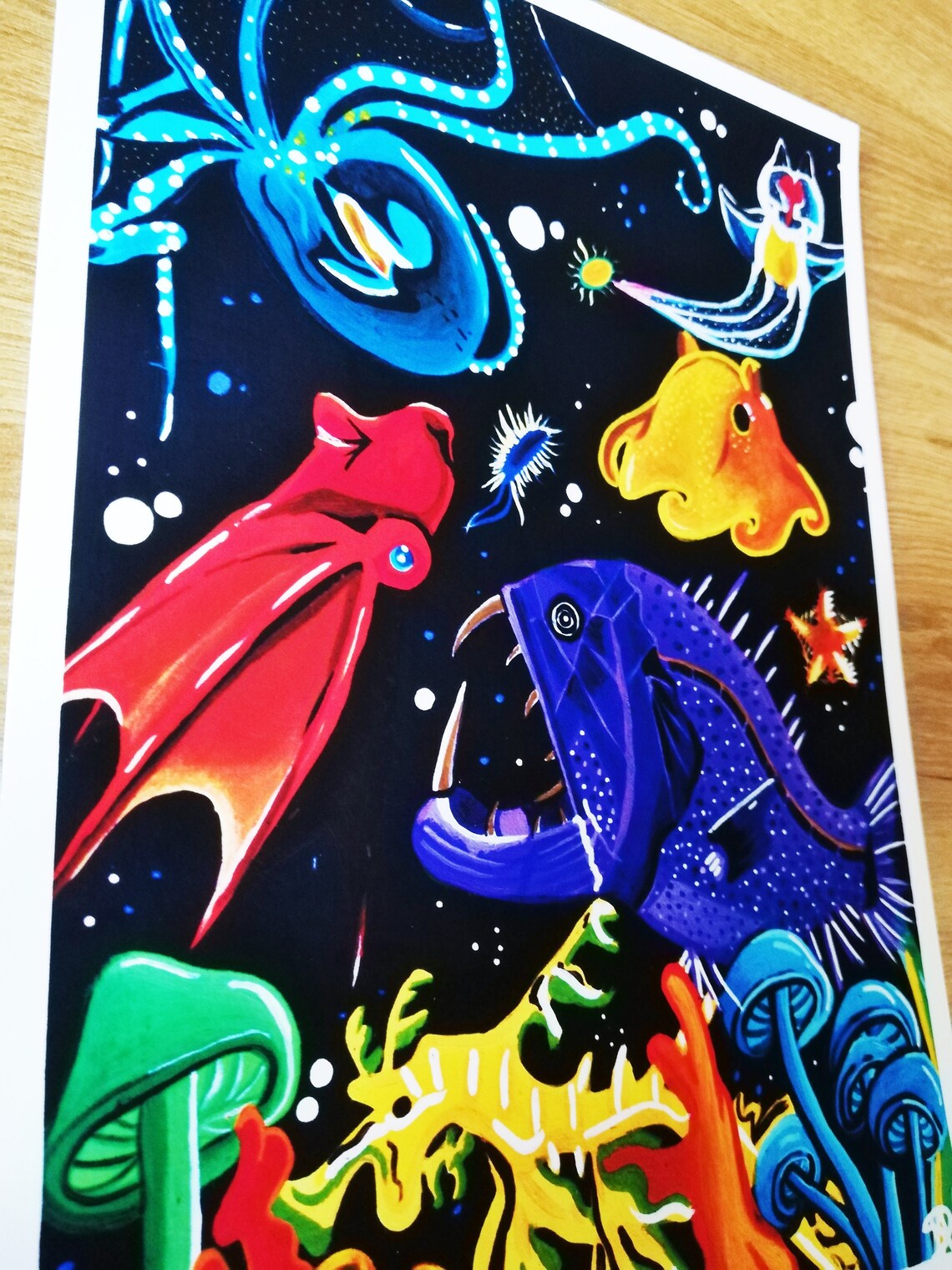 Deep Sea Creatures A4/A5 Matte Art Print Sea Life Lover Gift - Etsy