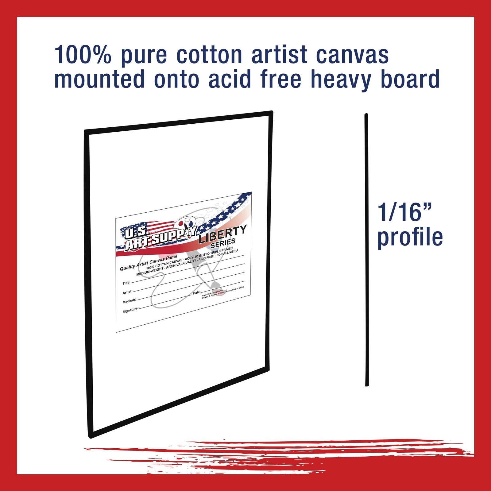Black Cotton Canvas Panels 6x6 6-Pack Mounted Art Boards Paint Supplies ...