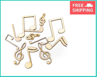 Wooden Musical Note Cutouts - Etsy