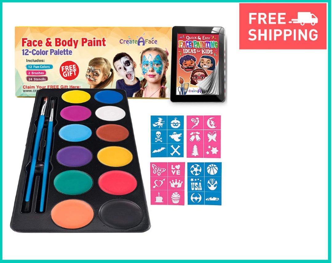 Face Paint for Kids Vibrant Face Painting Colors Stencils & - Etsy