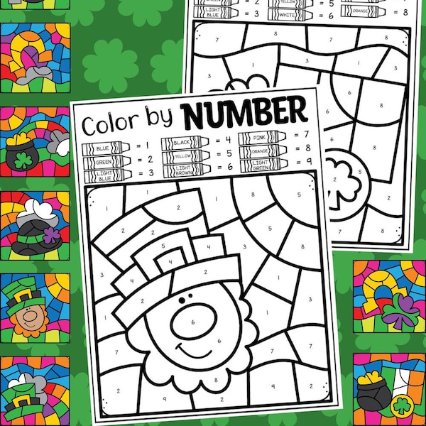 St Patrick Colour by Number - Etsy