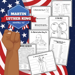 Martin Luther King Day Printable Holiday Worksheets for Kids MLK Day - Etsy