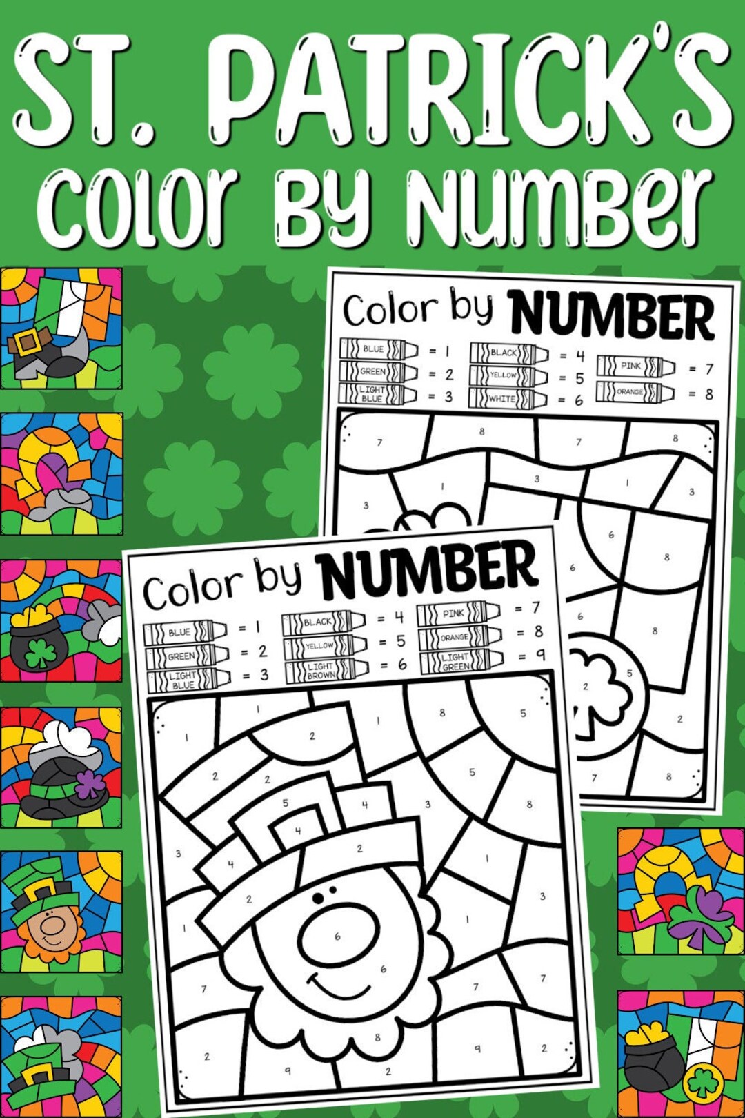 St. Patrick's Day Color-by-number, St. Patrick's Day Activity for Kids ...