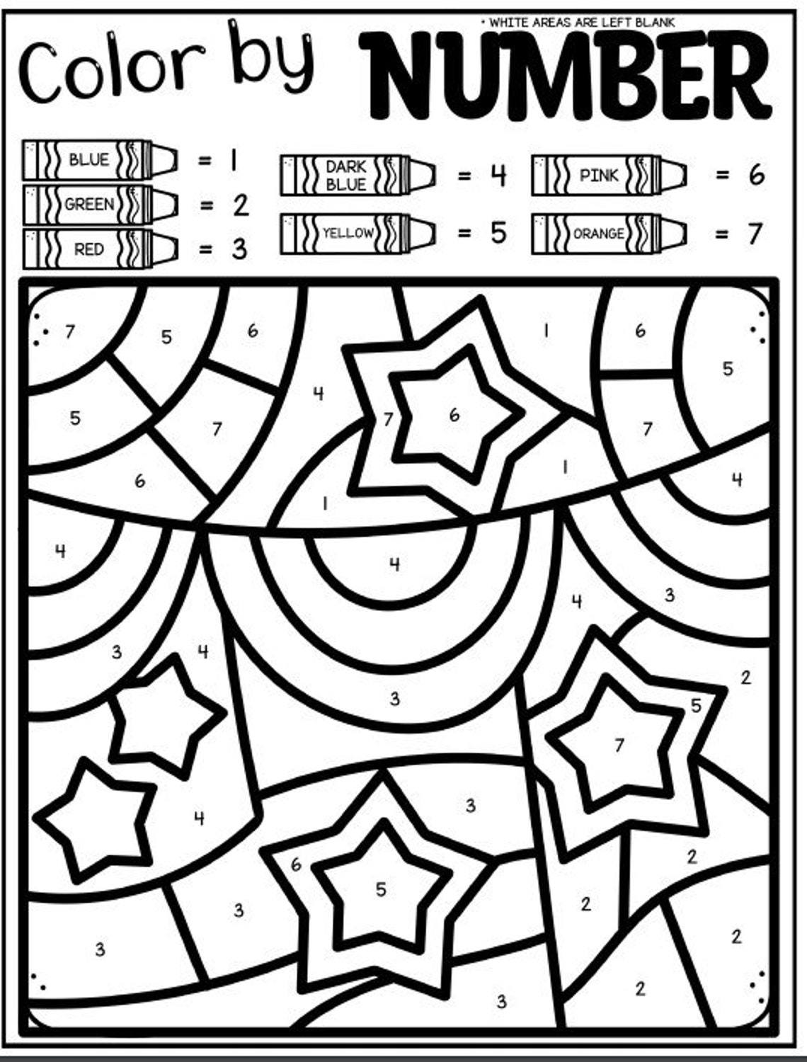 Memorial Day Holiday Worksheets Printables for Kids, Color by Number ...