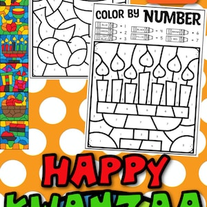 Kwanzaa Color-by-number, Kwanzaa Activity for Kids, Math and Coloring ...