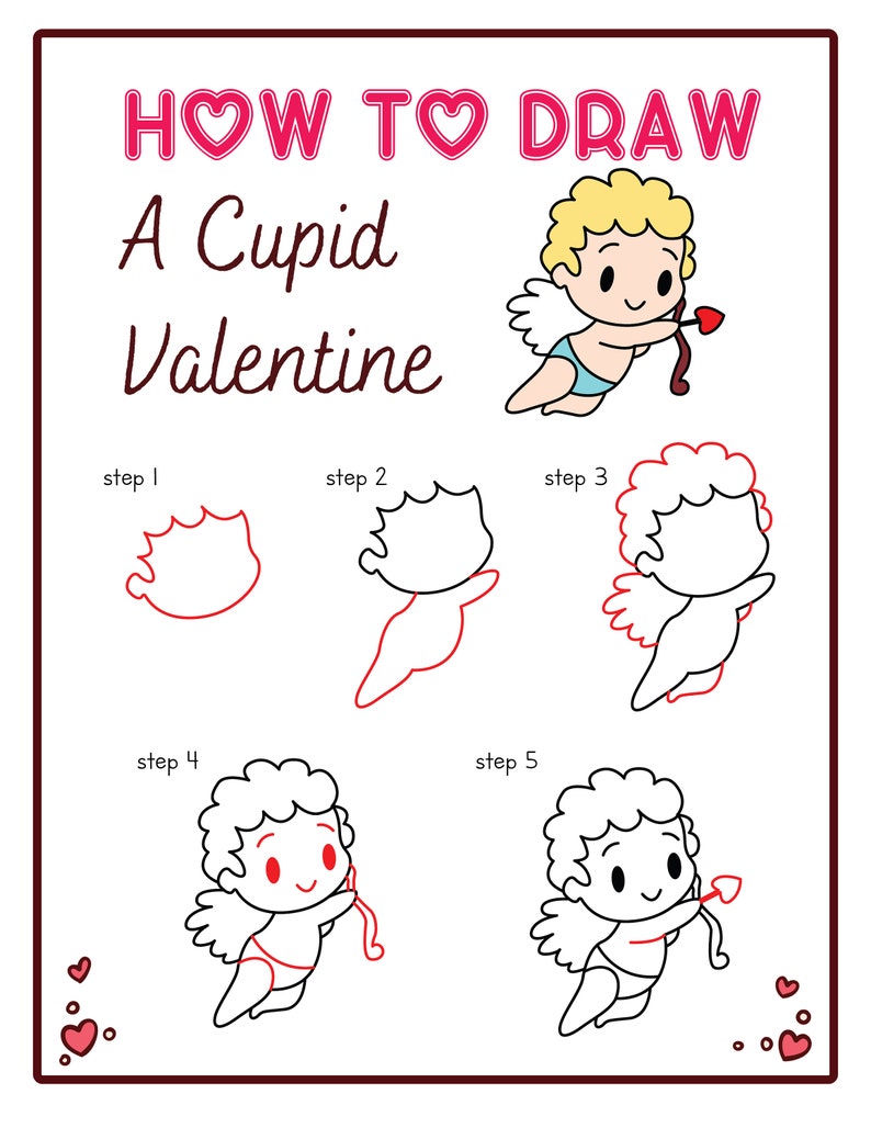Valentines Day Holiday Worksheets Directed Drawing How to Draw Activity ...