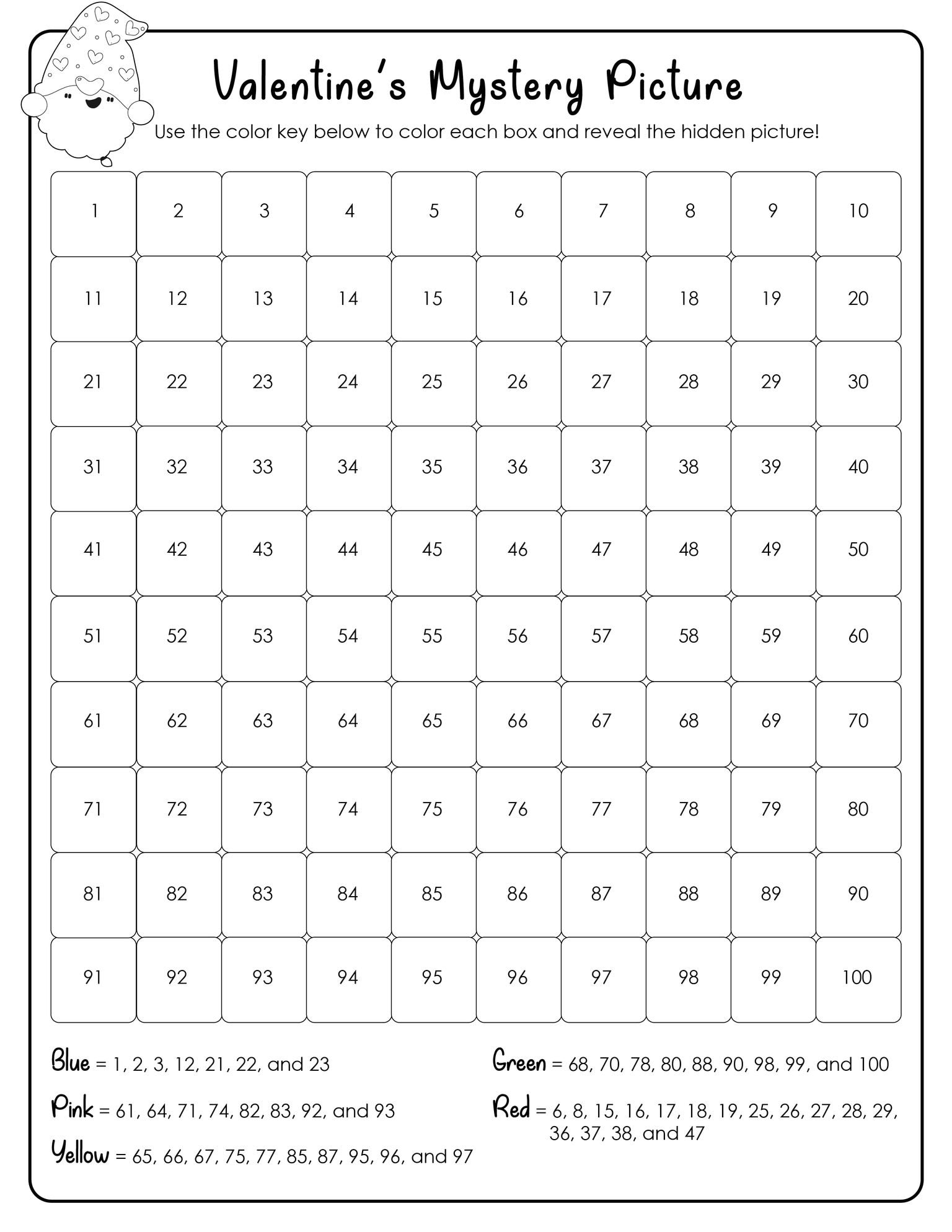Valentines Day Holiday Worksheets Hidden Pictures Coloring Activity ...