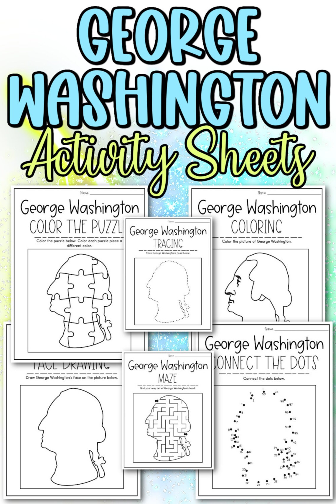 George Washington Day Holiday Worksheets, Printables for Kids ...