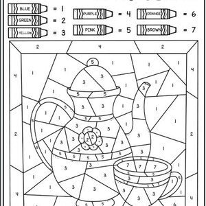 Mothers Day Color-by-number, Mothers Day Activity for Kids, Math and ...