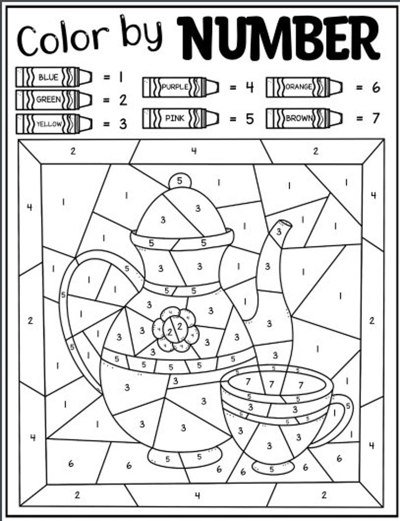 Mothers Day Color-by-number, Mothers Day Activity for Kids, Math and ...