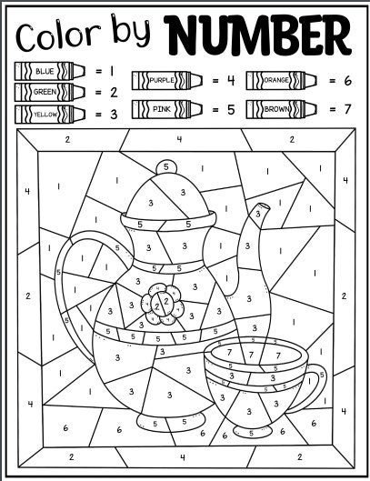 Mothers Day Color-by-number, Mothers Day Activity for Kids, Math and ...