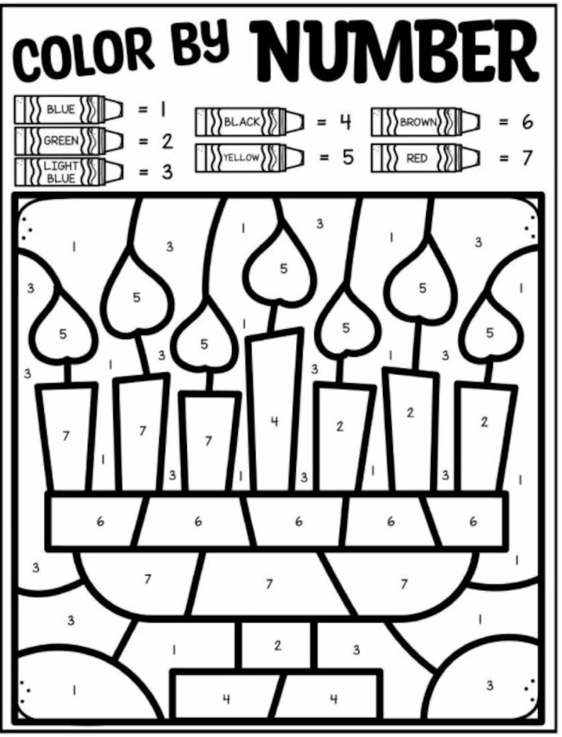 Kwanzaa Color-by-number, Kwanzaa Activity for Kids, Math and Coloring ...
