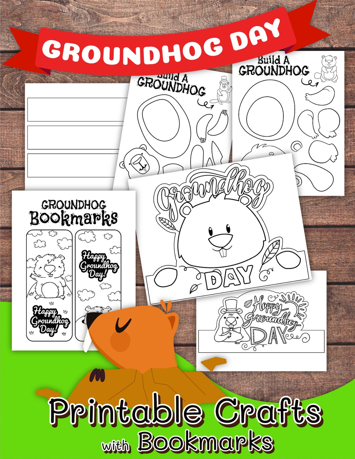 Groundhog Day Holiday Worksheets Printable Activities Coloring for Kids ...