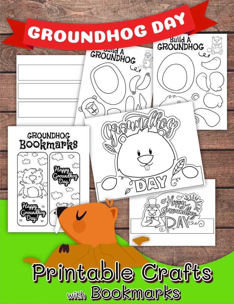 Groundhog Day Holiday Worksheets Printable Activities Coloring for Kids ...